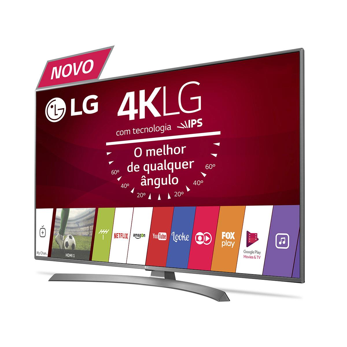 Smart TV LED 4K Ultra HD LG UJ6585 com Wi-Fi, webOS 3.5, Painel IPS ...