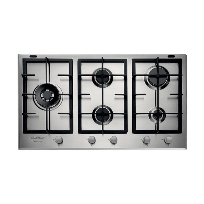 Cooktop a Gás Brastemp Gourmand Inox com 5 bocas e Acendimento ...