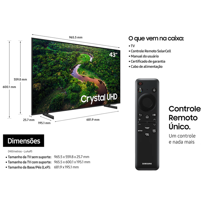 Samsung Tv Crystal Uhd 4k 43 Smart UN43CU8000GXZD