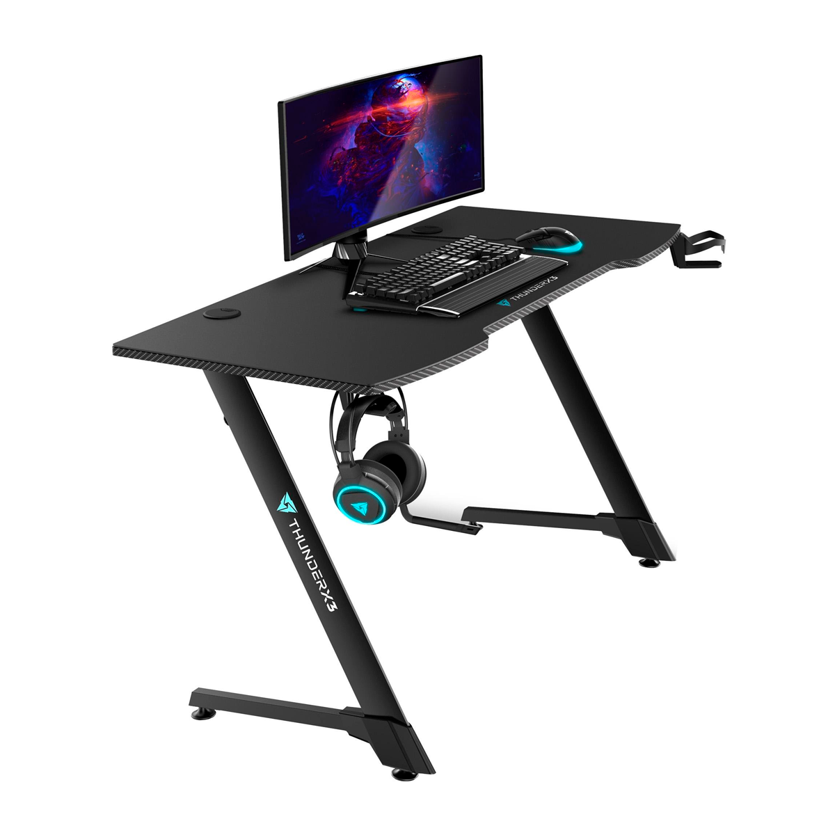 ThunderX3 Mesa Gamer Fibra De Carbono ED5 Preta