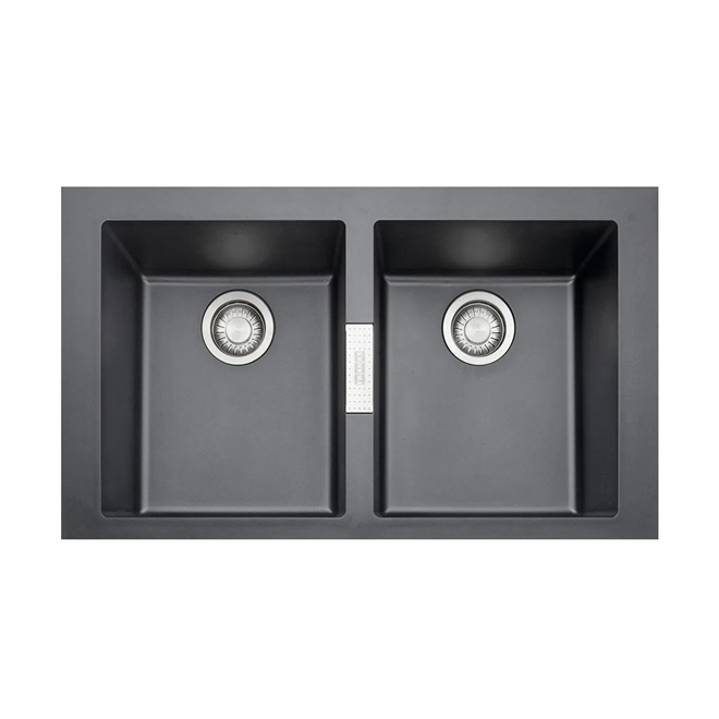 Franke Cuba Sírius 620 Dupla 86x51x20 Carbon Black Tectonite Prática