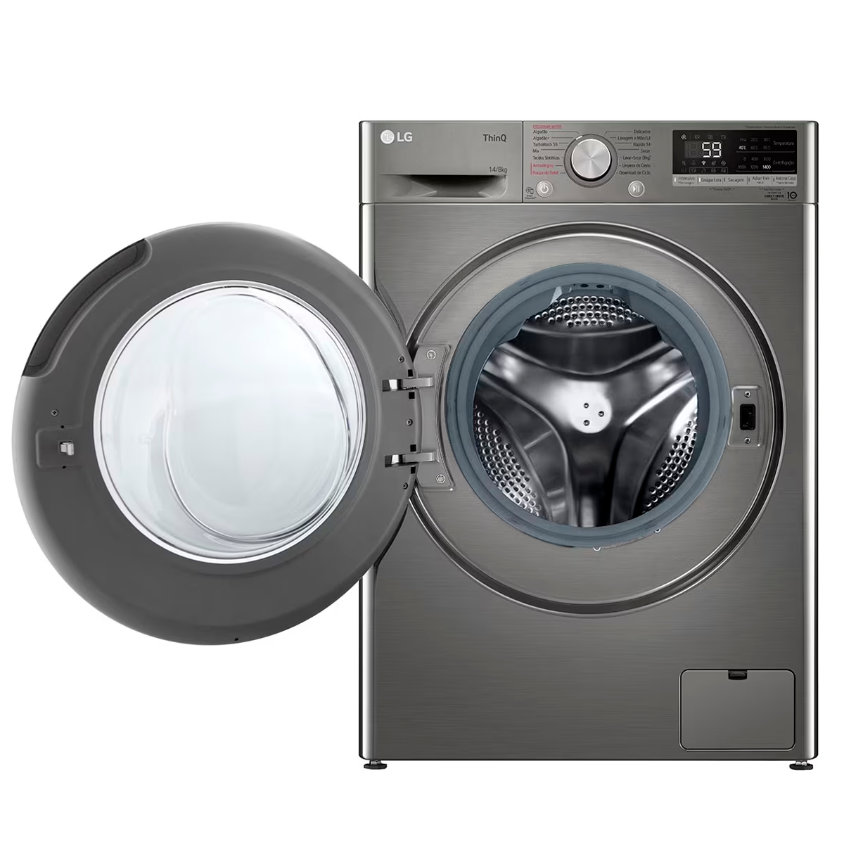 LG Lava e Seca 14KG Smart VC4 Inteligência Artificial Inox Look - 220V
