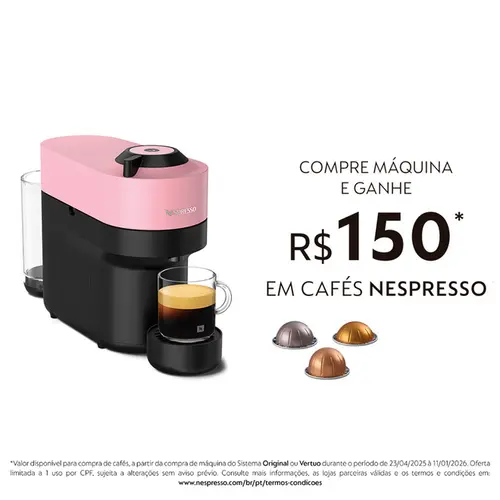 Nespresso Cafeteira Vertuo Pop Rosa Candy 220v