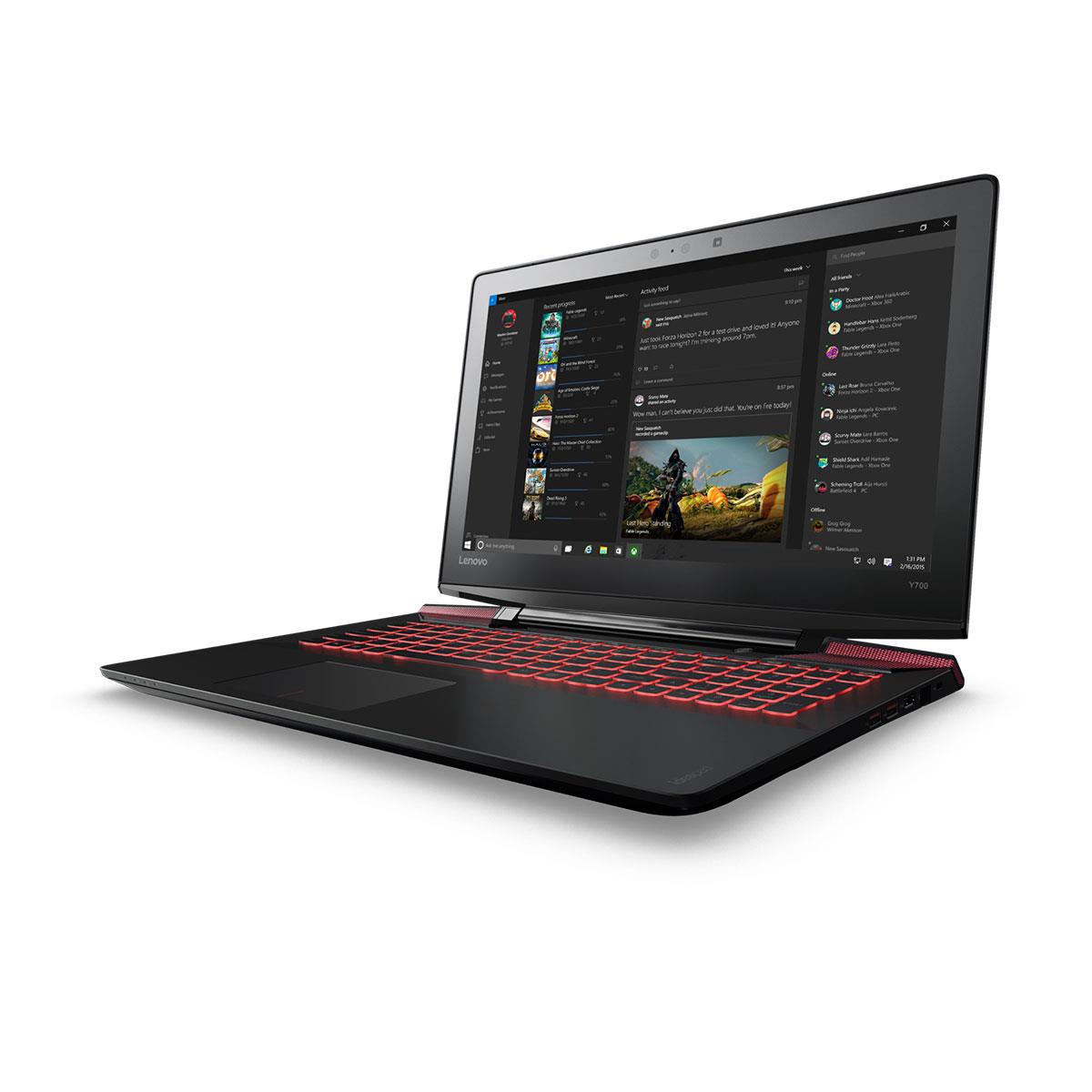 Notebook Lenovo Gamer Y700 Preto 15.6" 16GB 512GB Placa gráfica dedicada 4GB Câmera 3D Core i7