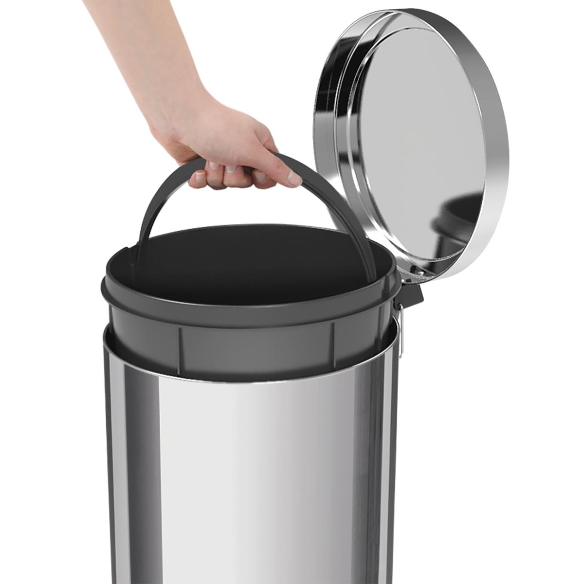 Lixeira Tramontina Brasil com Pedal Aço Inox com Acabamento Polido e ...