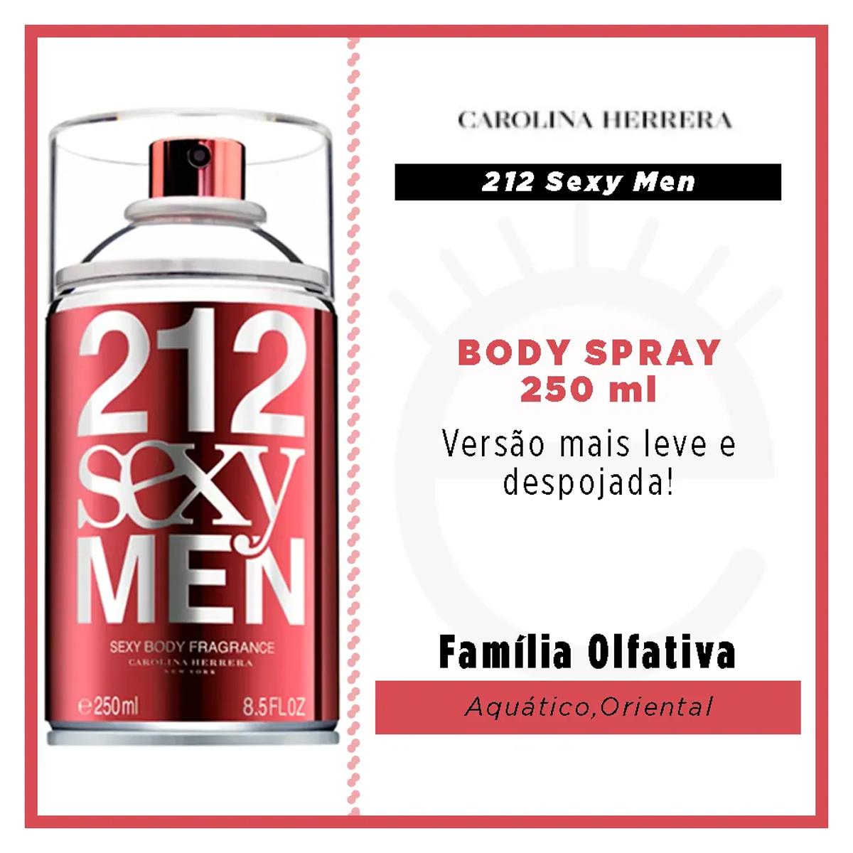 Body Spray Masculino Carolina Herrera 212 Sexy Men 250ml