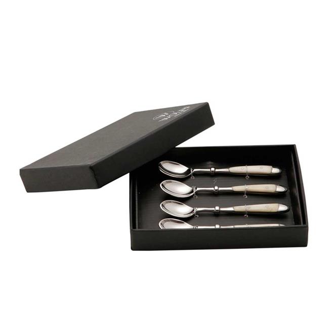 Conjunto Colheres Wolff 4 Peças em Aço Inox com Cabo de Chifre Sophie