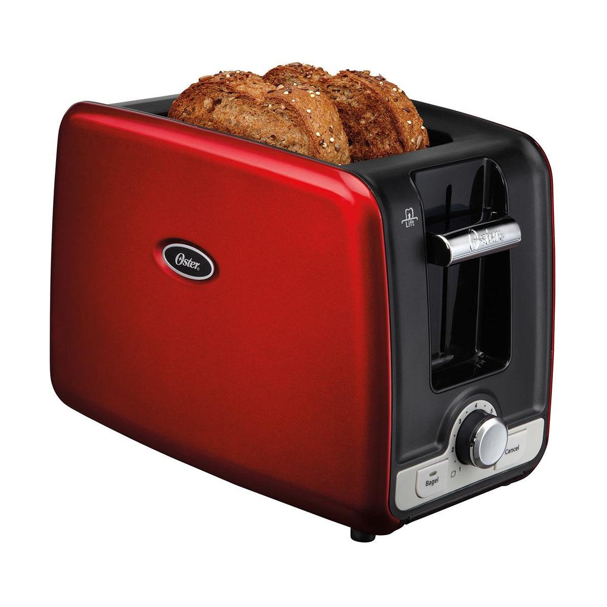 Torradeira Square Retro Oster Vermelha 7 Níveis de Tostagem, 2 Fatias 127V