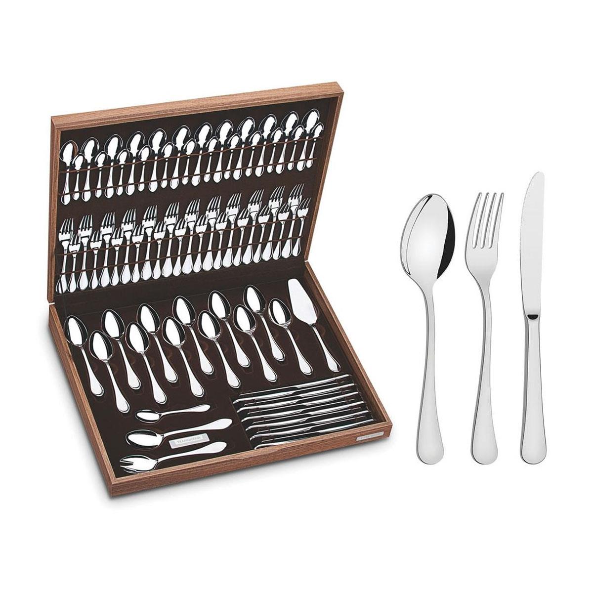 Faqueiro Aço Inox Tramontina Zurique 76 Peças