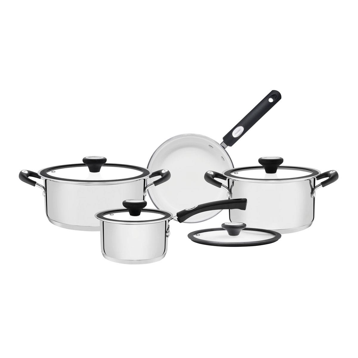 Jogo de Panelas Solar Ceramic Tramontina em Aço Inox 4 Peças