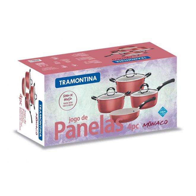 Conjunto de Panelas Mônaco Tramontina em Alumínio Antiaderente 4 Peças