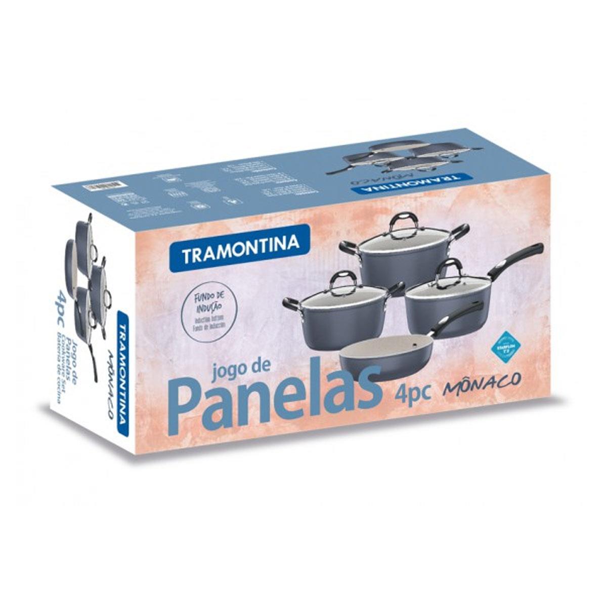 Conjunto de Panelas Mônaco Tramontina em Alumínio Antiaderente 4 Peças