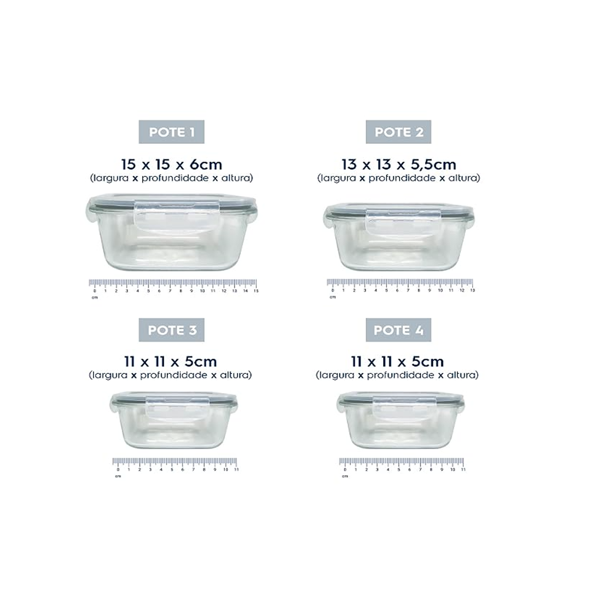 Electrolux Ud Kit Potes Vidro 04 Unidades