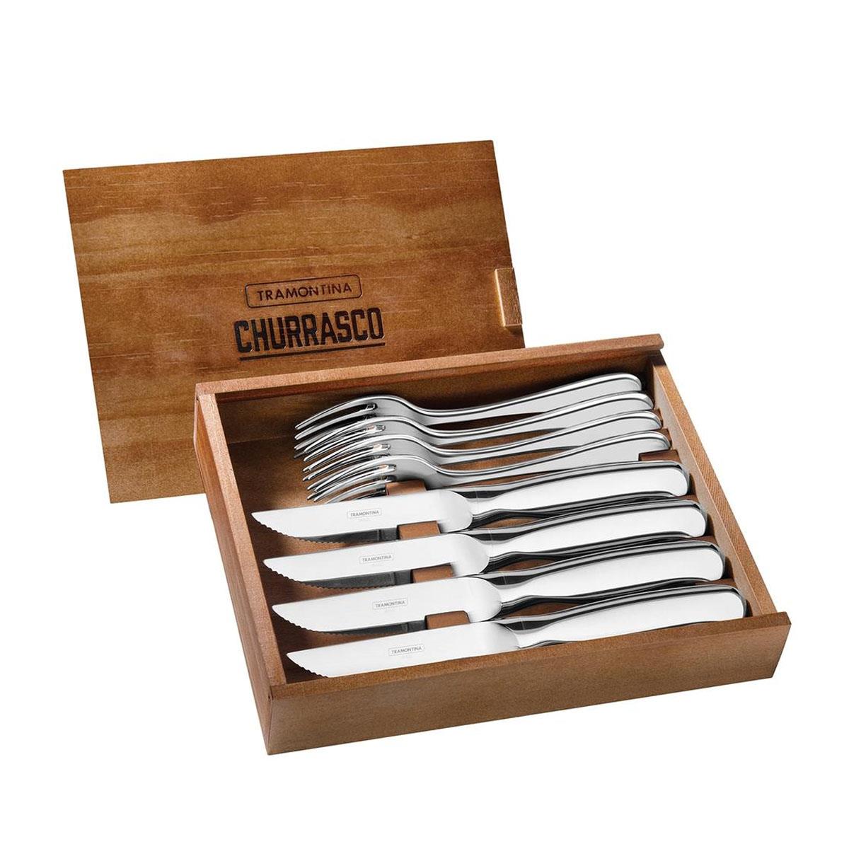 Conjunto de Talheres para Churrasco Classic Tramontina em Aço Inox 8 Peças