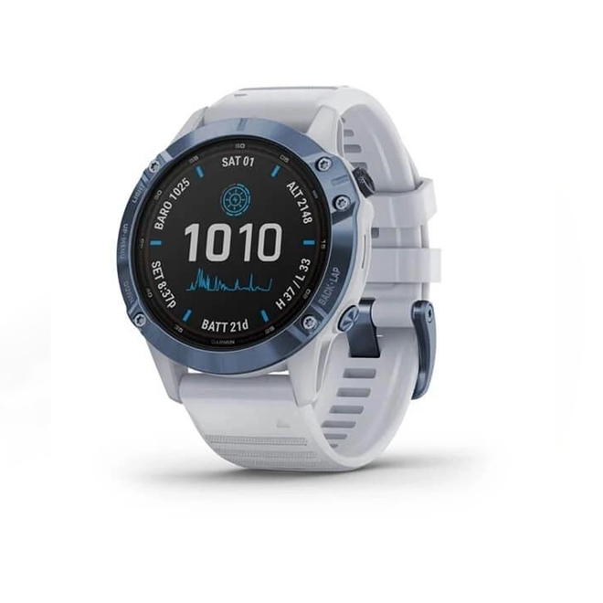 Garmin Monitor Cardiaco De Pulso Com Gps Fenix 6 Pro Solar Azul Mineral ...